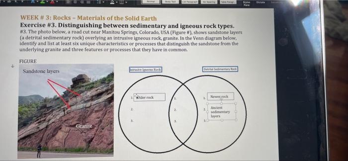Solved ↓ wyt Pang style Pare WEEK # 3: Rocks - Materials of | Chegg.com
