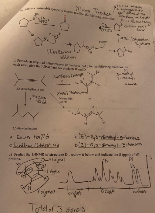 Solved Minor Product e a reasonable synthetic scheme to | Chegg.com