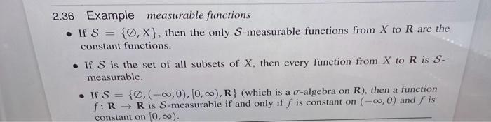 Solved 2 36 Example Measurable Functions If S {∅ X} Then