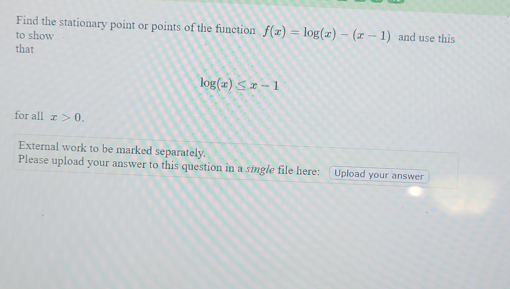 Solved Find the stationary point or points of the function | Chegg.com