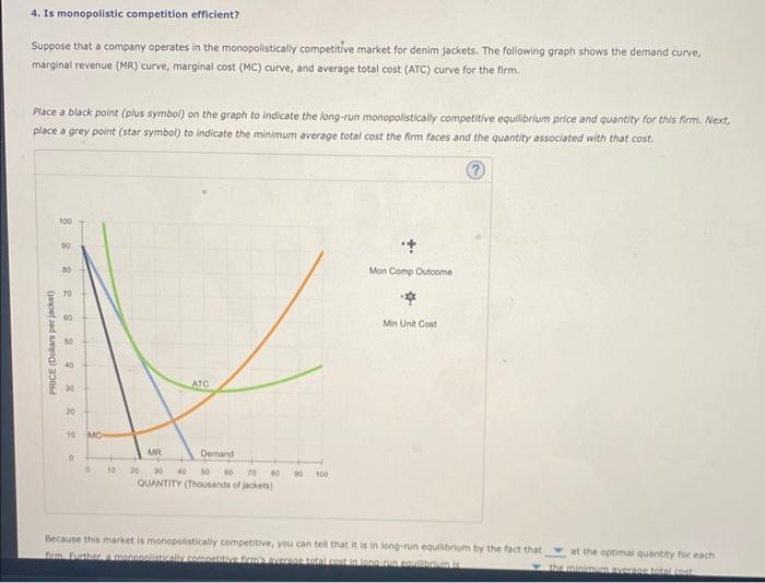 Solved 4. Is monopolistic competition efficient? Suppose | Chegg.com