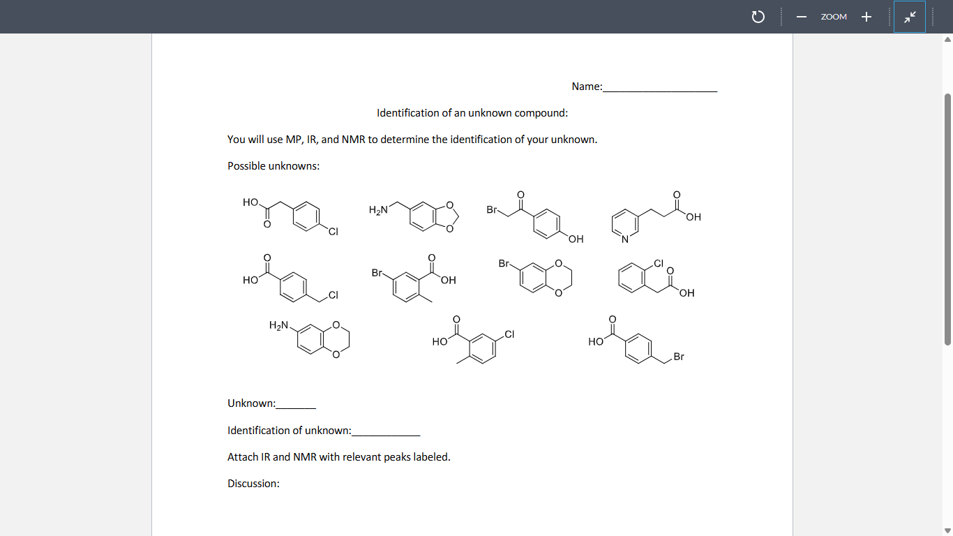 Identification of an unknown compound: You will use | Chegg.com