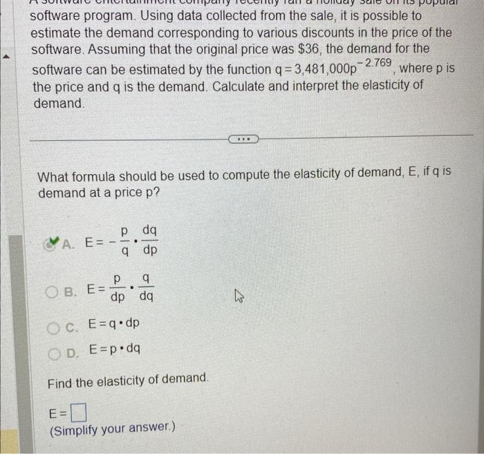 Solved software program. Using data collected from the sale, | Chegg.com