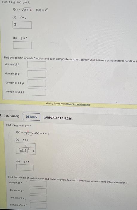 Solved Find fog and gold FX) - Vx+1. (X) = ? (a) fog 3 (b) | Chegg.com
