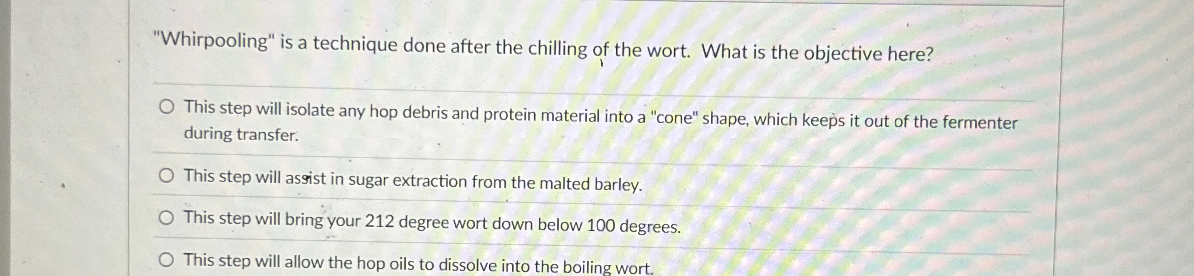 Solved "Whirpooling" is a technique done after the chilling | Chegg.com