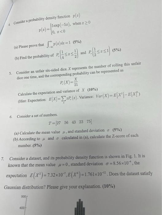 Solved 4. Consider a probability density function p(x) p(x)= | Chegg.com