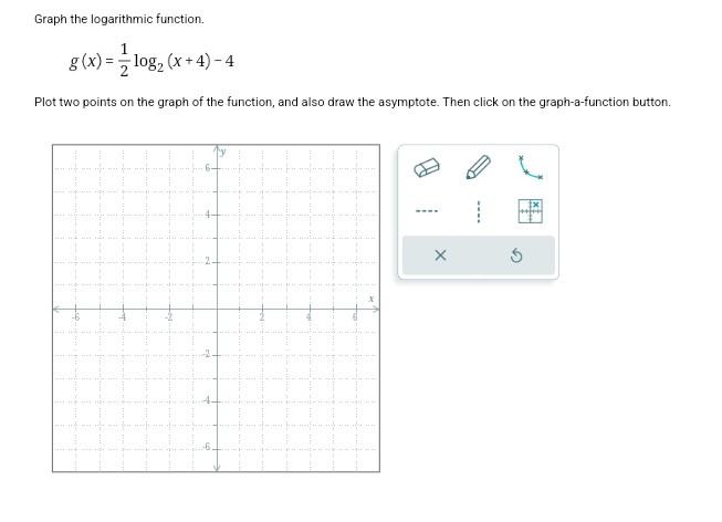 Solved Graph the logarithmic function. g(x)=21log2(x+4)−4 | Chegg.com