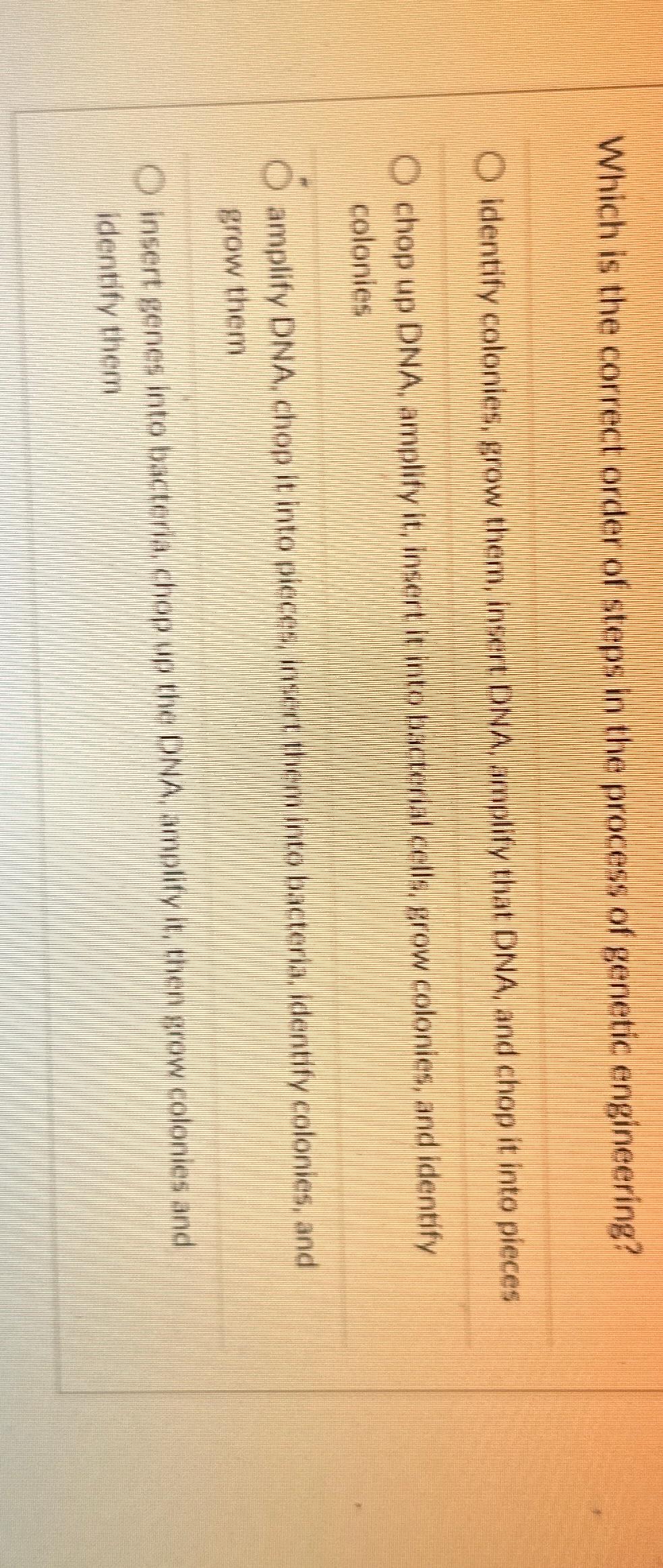 Solved Which is the correct order of steps in the process of | Chegg.com