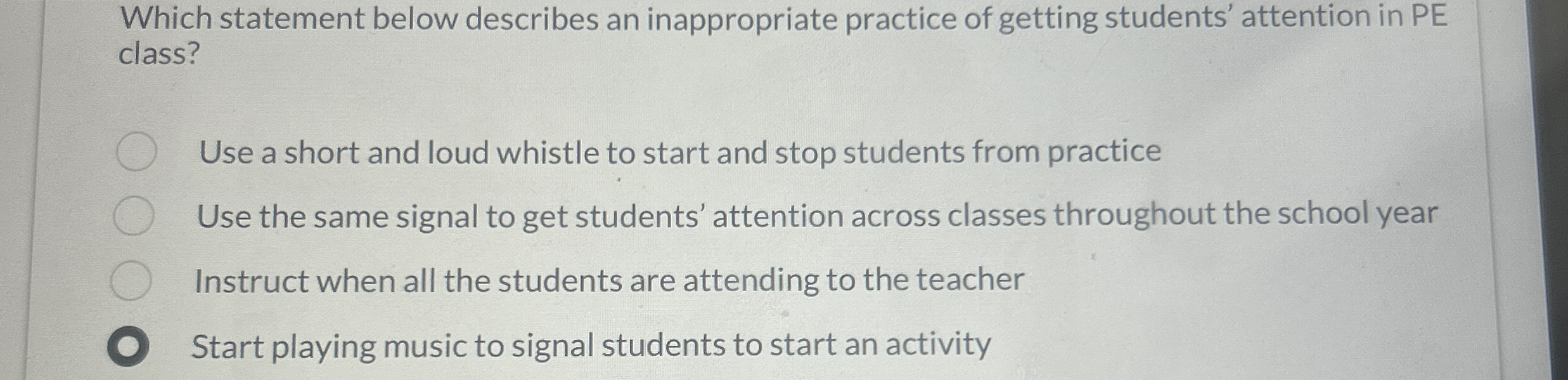 Solved Which statement below describes an inappropriate | Chegg.com