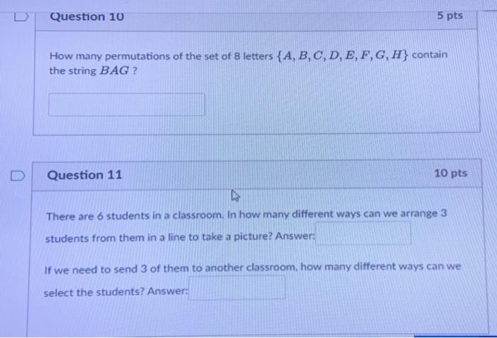How many permutations of the set of 8 letters | Chegg.com