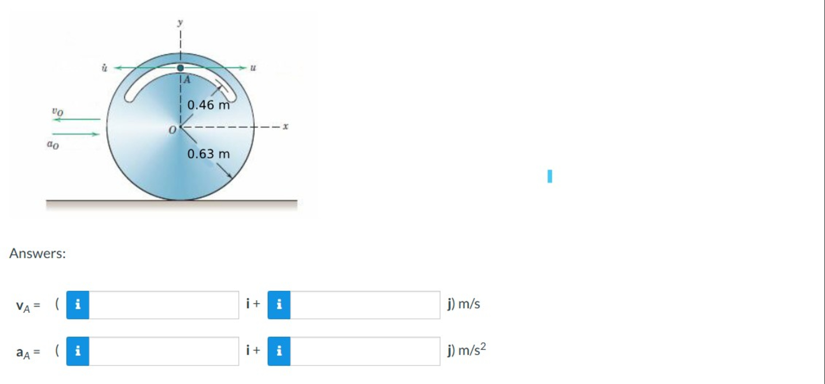 Solved The disk rolls without slipping on ﻿the horizontal | Chegg.com
