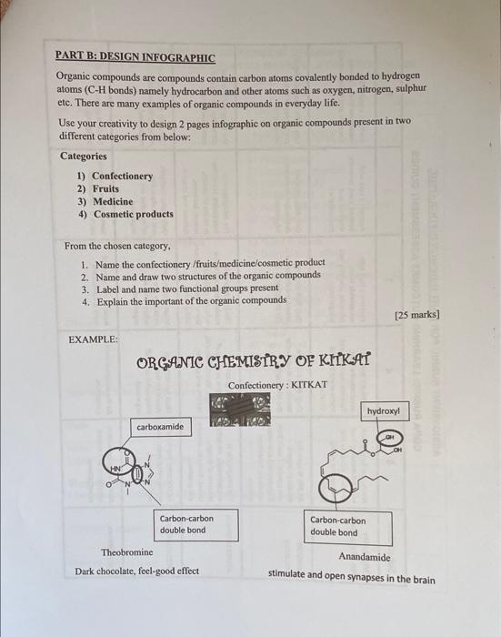 Solved PART B: DESIGN INFOGRAPHIC Organic compounds are | Chegg.com