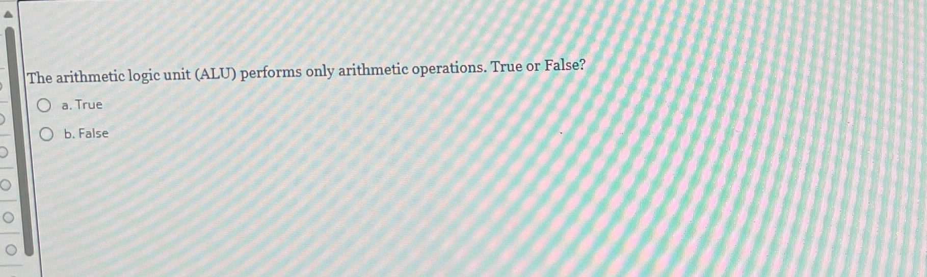 Solved The arithmetic logic unit (ALU) ﻿performs only | Chegg.com