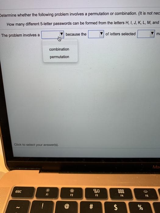 Solved Determine whether the following problem involves a | Chegg.com