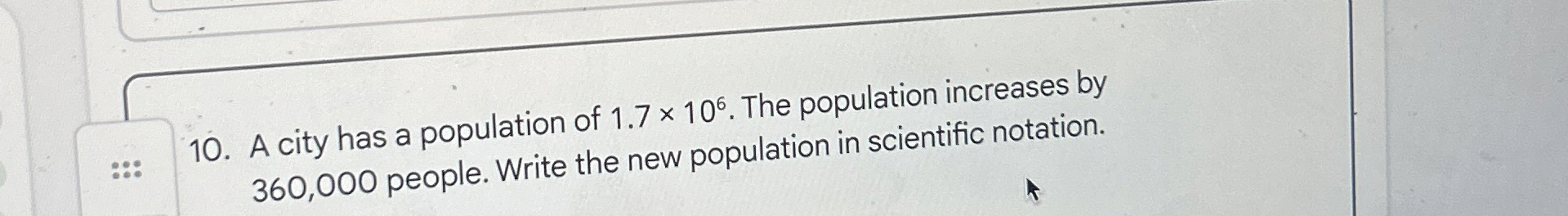 Solved A city has a population of 1.7×106. ﻿The population | Chegg.com