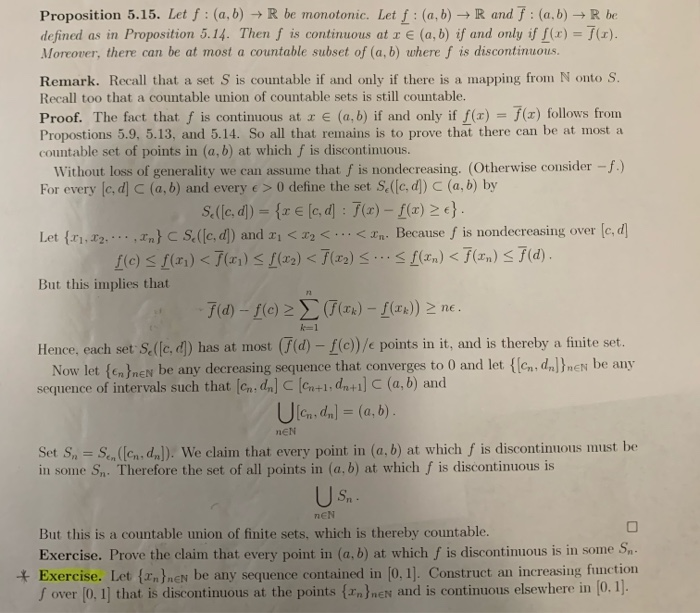 Solved Proposition 5.15. Let f: (a,b) → R be monotonic. Let | Chegg.com Solved Proposition 5.15. Let f: (a,b) → R be monotonic. Let | Chegg.com