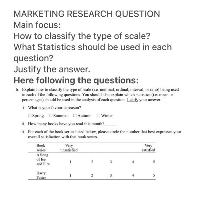 Solved MARKETING RESEARCH QUESTION Main focus: How to | Chegg.com