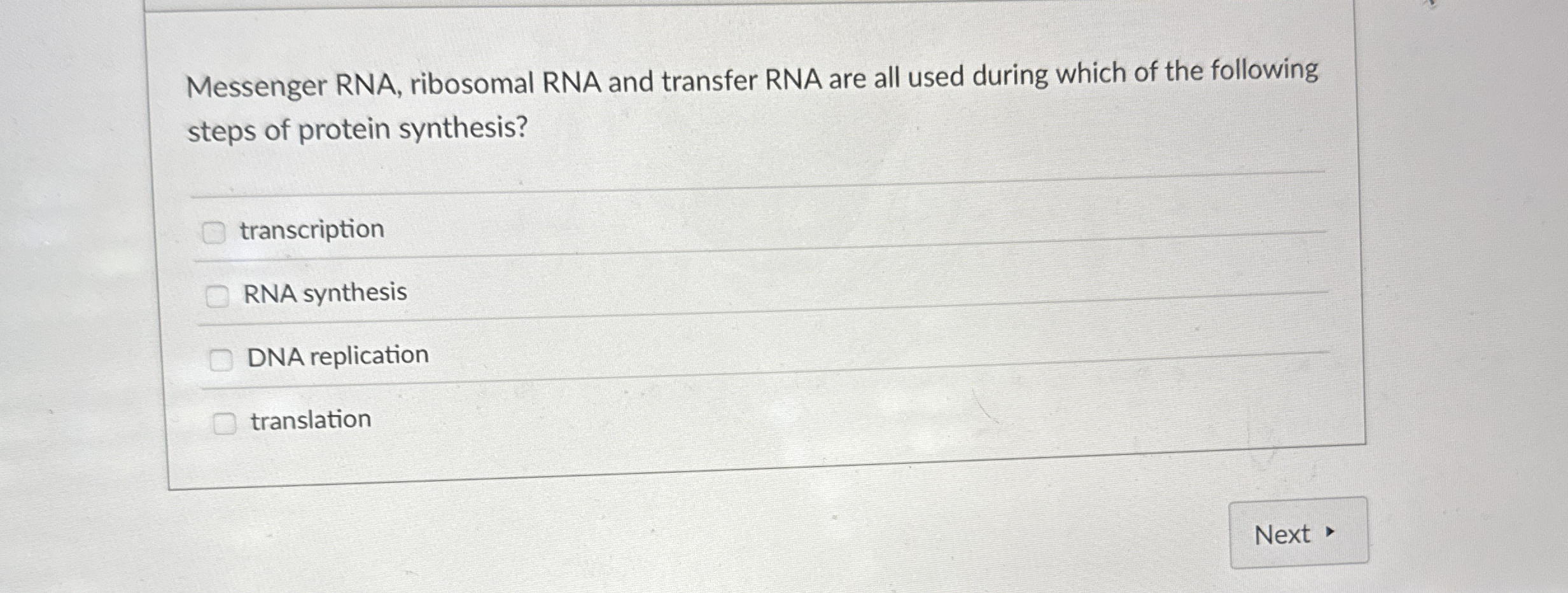 Solved Messenger RNA, ribosomal RNA and transfer RNA are all | Chegg.com