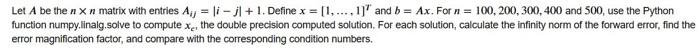 Solved Let A be the n×n matrix with entries Aij=∣i−j∣+1. | Chegg.com