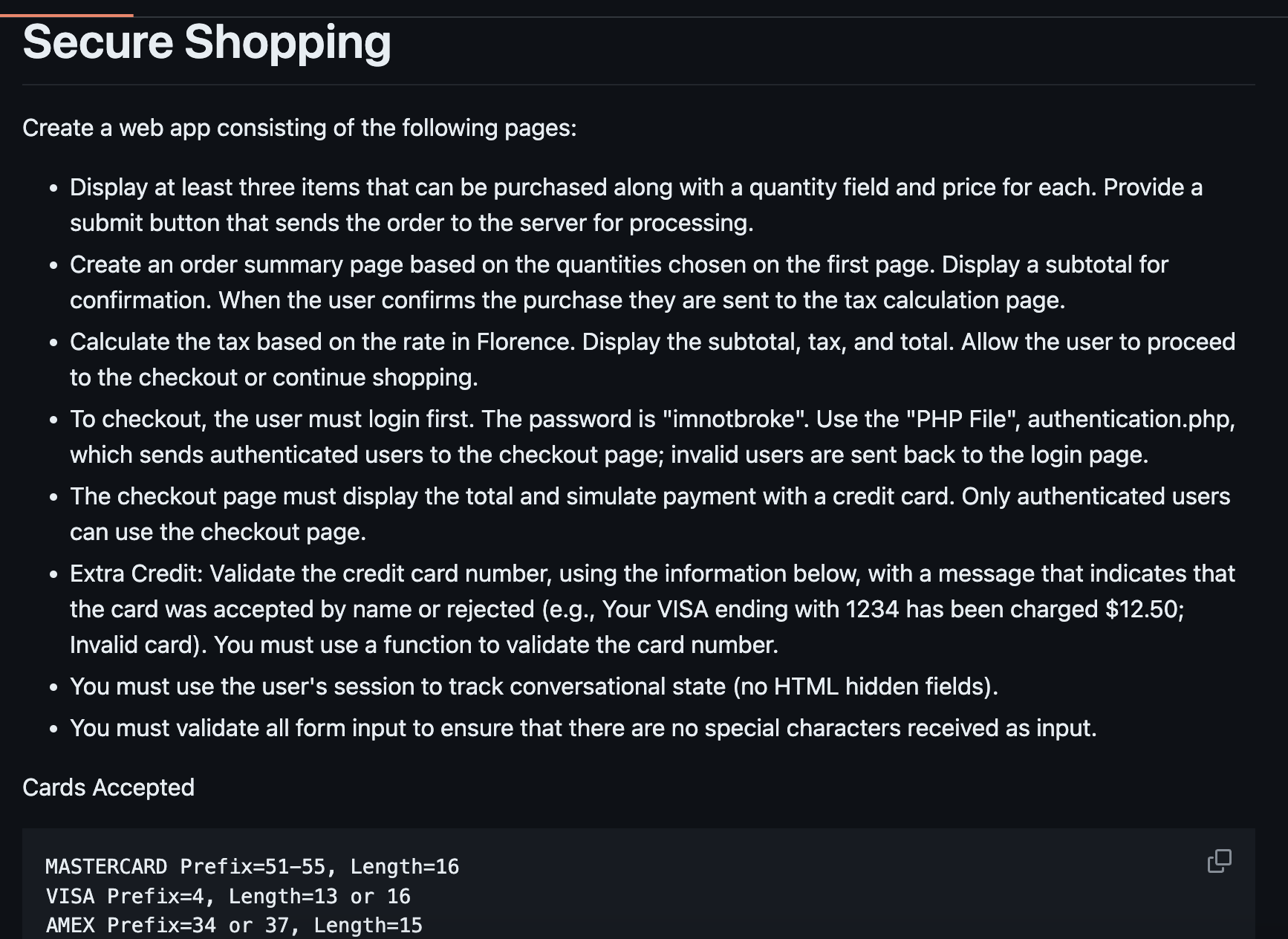 Solved Secure ShoppingCreate a web app consisting of the | Chegg.com