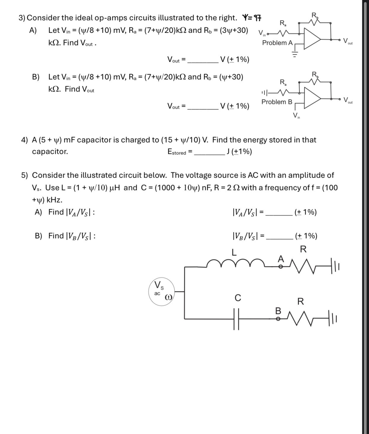 Solved Consider the ideal op-amps circuits illustrated to | Chegg.com