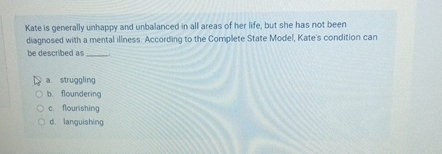 Solved Kate is generally unhappy and unbalanced in all areas | Chegg.com