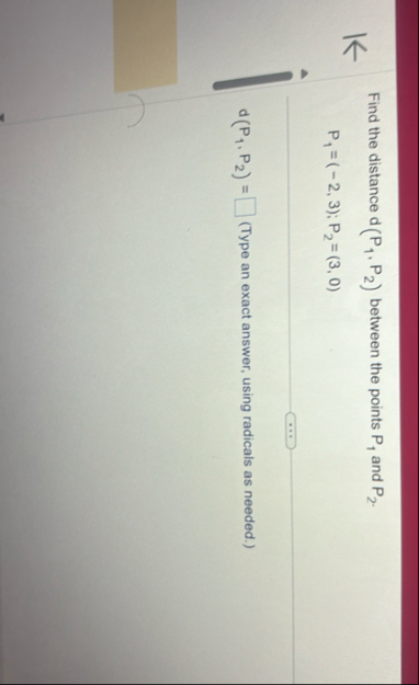 Solved Find the distance d(P1,P2) ﻿between the points P1 | Chegg.com