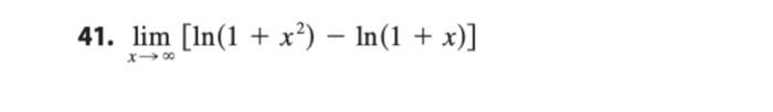 Solved limx→∞[ln(1+x2)−ln(1+x)] | Chegg.com