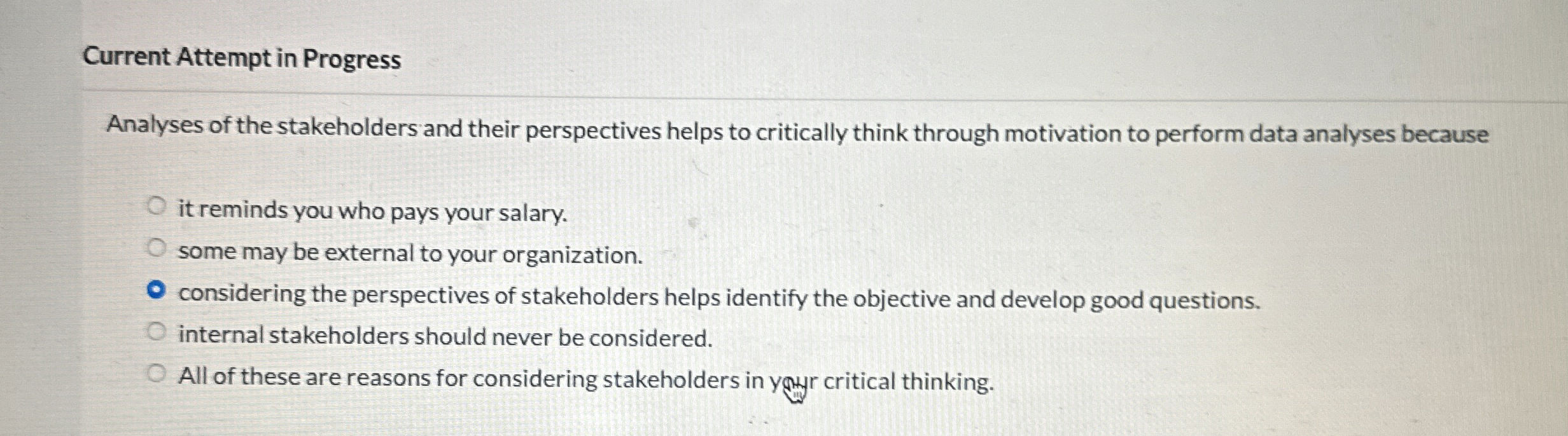 Solved Current Attempt in ProgressAnalyses of the | Chegg.com