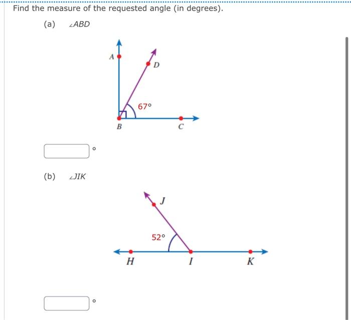 Solved Find the measure of the requested angle (in degrees). | Chegg.com