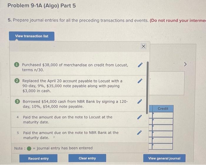 Solved Required information Problem 9-1A (Algo) Short-term | Chegg.com