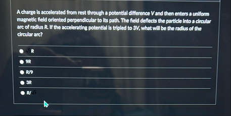 Solved A charge is accelerated from rest through a potential | Chegg.com
