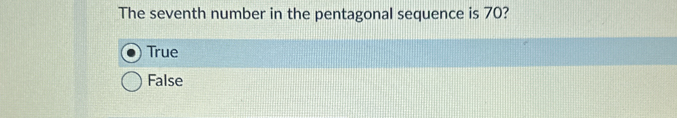 Solved The seventh number in the pentagonal sequence is | Chegg.com