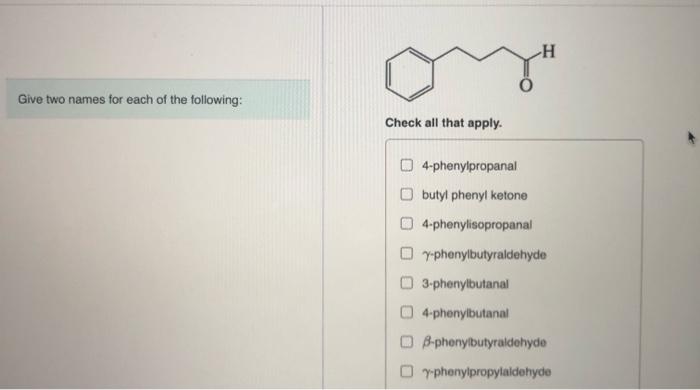 Solved Give two names for each of the following: Check all | Chegg.com