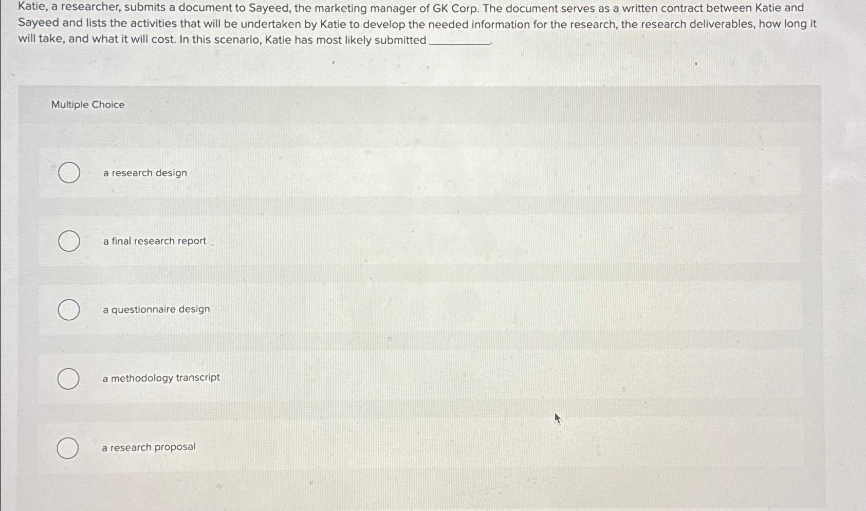 Solved Katie, a researcher, submits a document to Sayeed, | Chegg.com