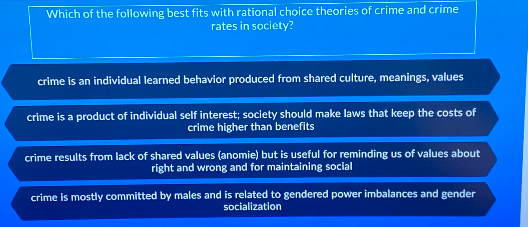 Solved Which of the following best fits with rational choice | Chegg.com