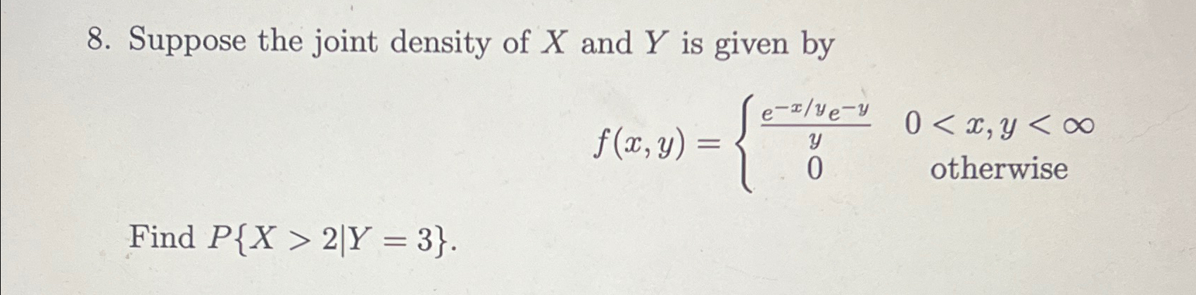 Suppose the joint density of x ﻿and Y ﻿is given | Chegg.com