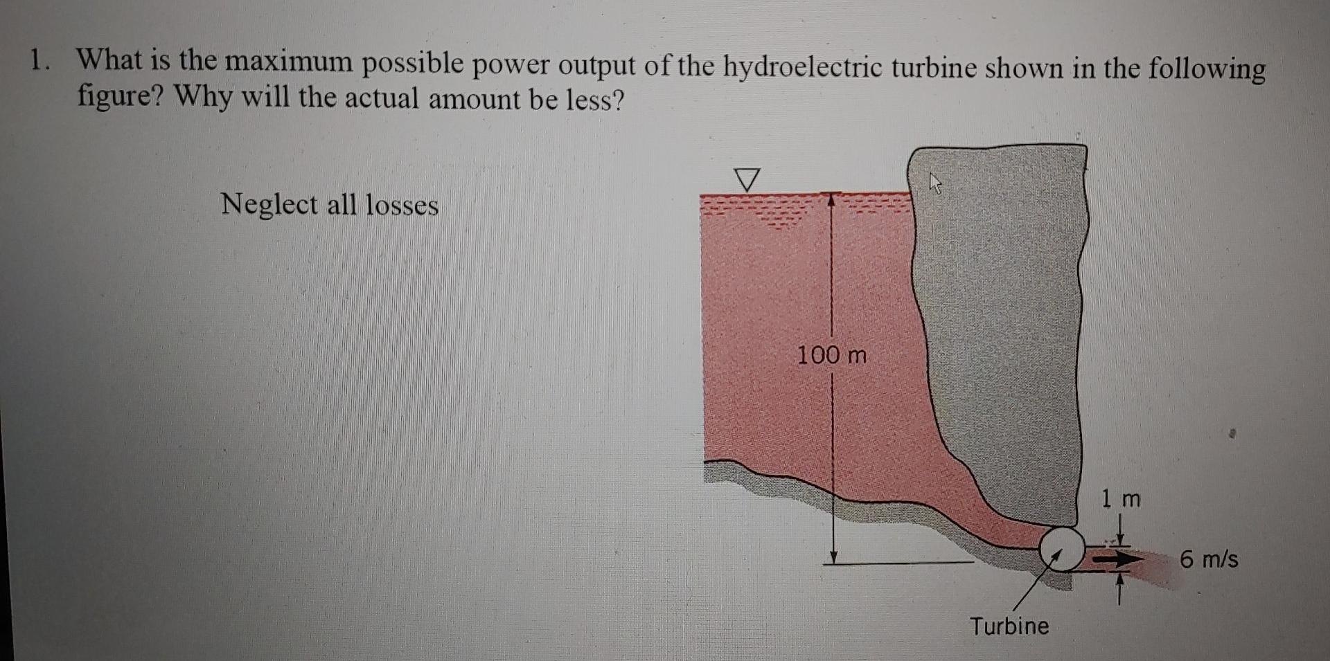 Solved 1. What is the maximum possible power output of the | Chegg.com