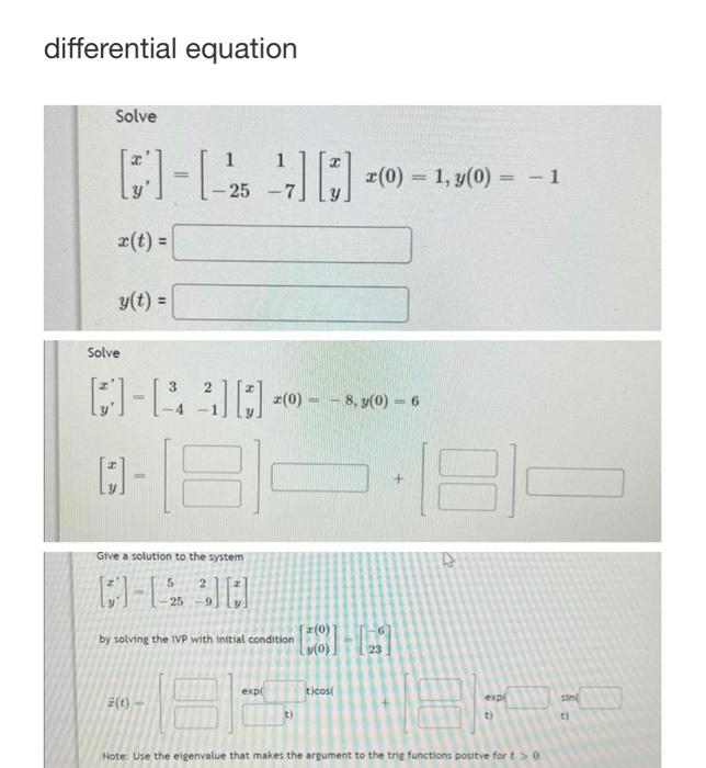 Solved differential equation Solve | Chegg.com