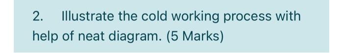 Solved 2. Illustrate the cold working process with help of | Chegg.com