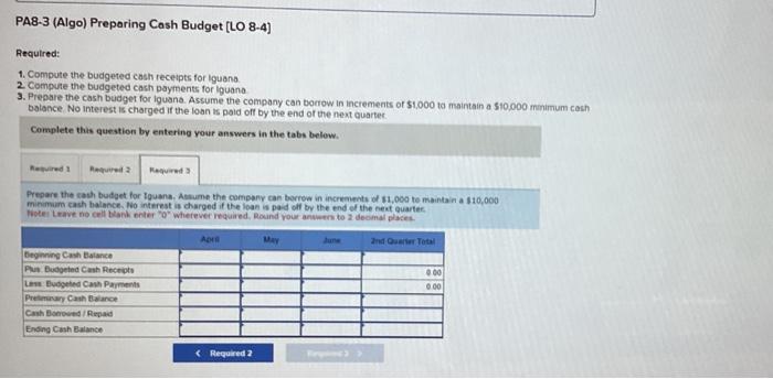 Solved Required information SB Problem PAB-1 to PAB-3 The | Chegg.com