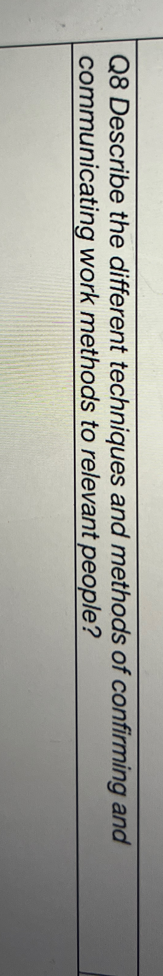 Solved Q8 ﻿Describe the different techniques and methods of | Chegg.com