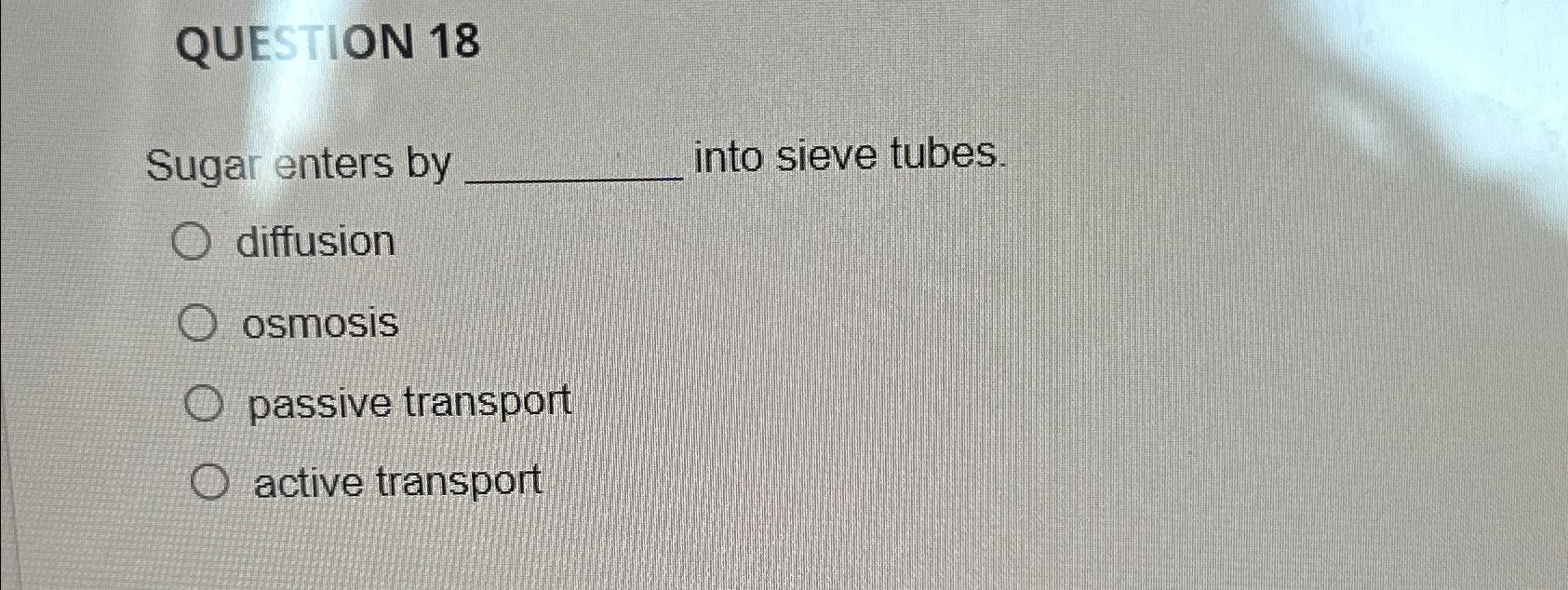 Solved QUESTION 18Sugar enters by into sieve | Chegg.com