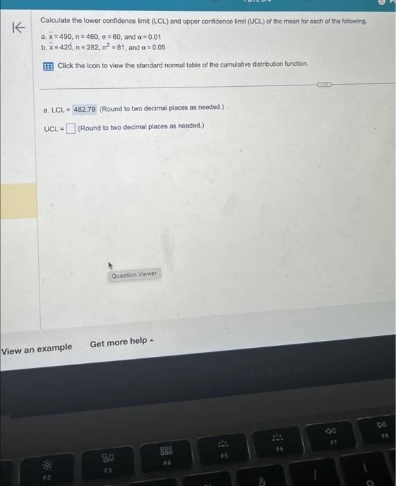 Solved b. LCL= (Round to two decimal places as | Chegg.com