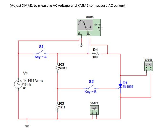 Solved (Adjust XMM1 to measure AC voltage and XMM2 to | Chegg.com