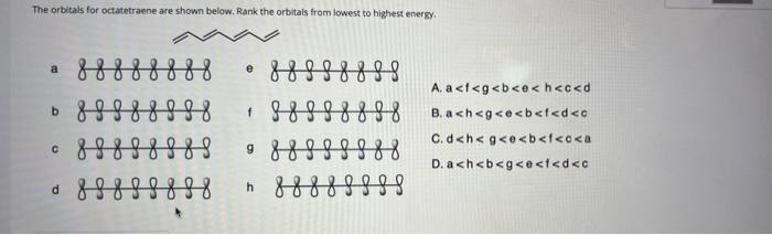 [Solved]: The orbitals for octatetraene are shown below. Ra