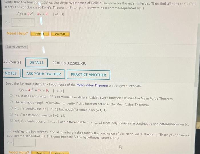 Solved Verify that the function satisfies the three | Chegg.com