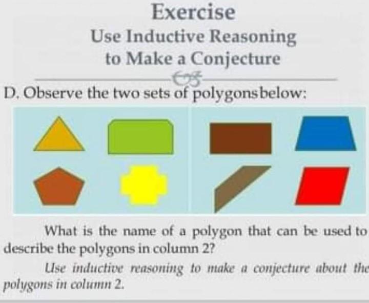 Solved Exercise Use Inductive Reasoning to Make a Conjecture | Chegg.com