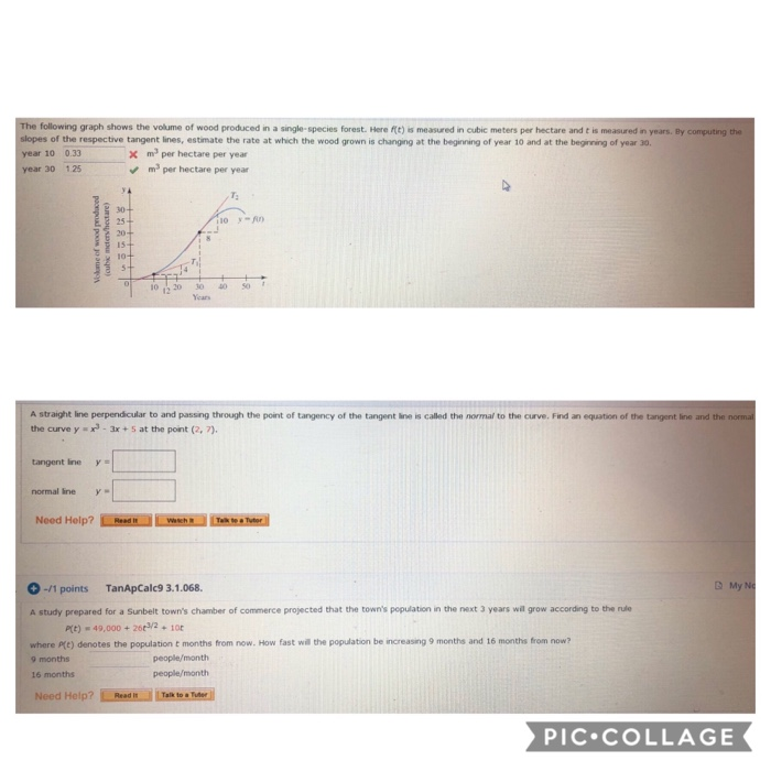 Solved The following graph shows the volume of wood produced | Chegg.com