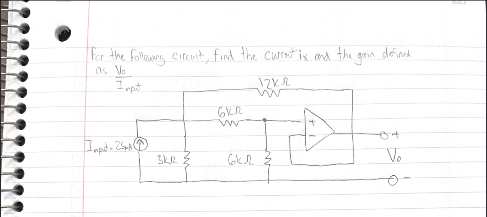 Solved For the following circuit, find the current ix and | Chegg.com